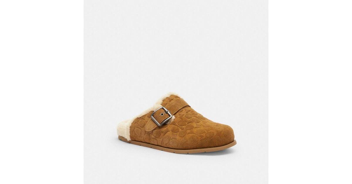 COACH Buckle Clog In Signature in Brown for Men | Lyst