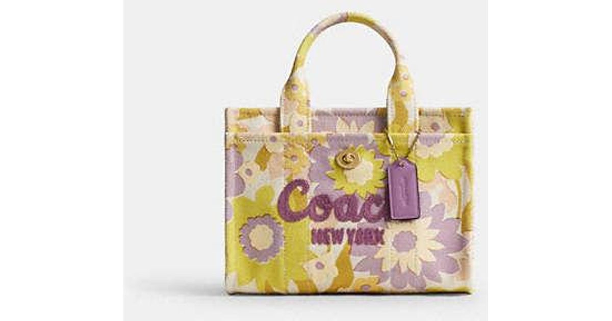 COACH Cargo Tote Bag 20 With Floral Print in Black | Lyst UK