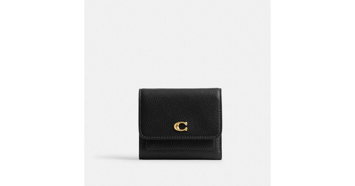 COACH Mila Small Flap Wallet in Black | Lyst