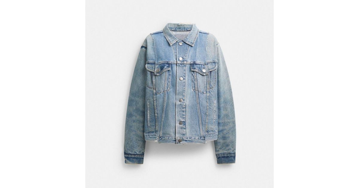 COACH Repurposed Denim Trucker Jacket in Blue | Lyst