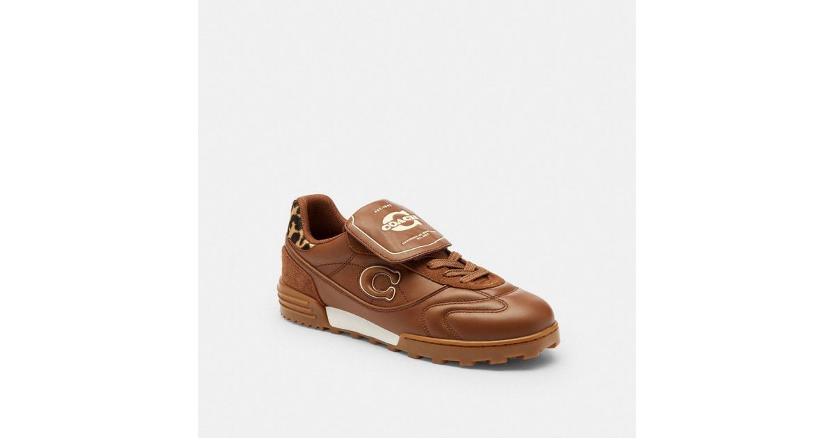 COACH Match Sneaker With Leopard Print in Brown | Lyst