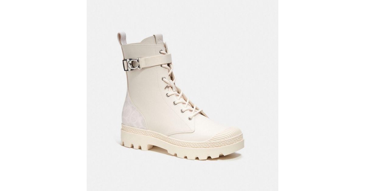 COACH Tucker Boot With Signature Canvas in Natural for Men | Lyst