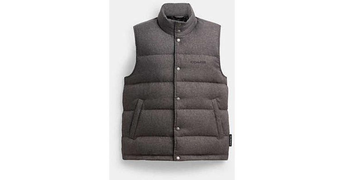 COACH Solid Down Vest in Black for Men | Lyst