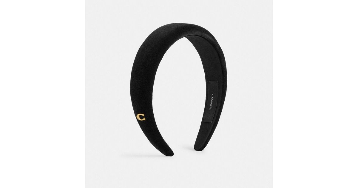 COACH Velvet Headband in Black | Lyst