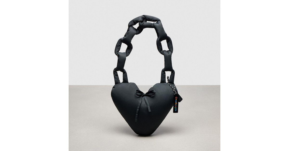 COACH Topia Loop Puffy Heart Bag in Black | Lyst