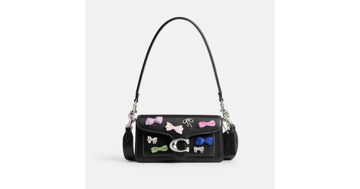 COACH Tabby Shoulder Bag 20 With Bows in Black | Lyst