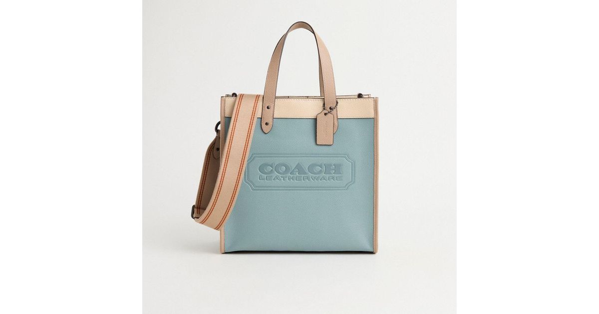 COACH Restored Field Tote In Colorblock With Badge in Blue | Lyst