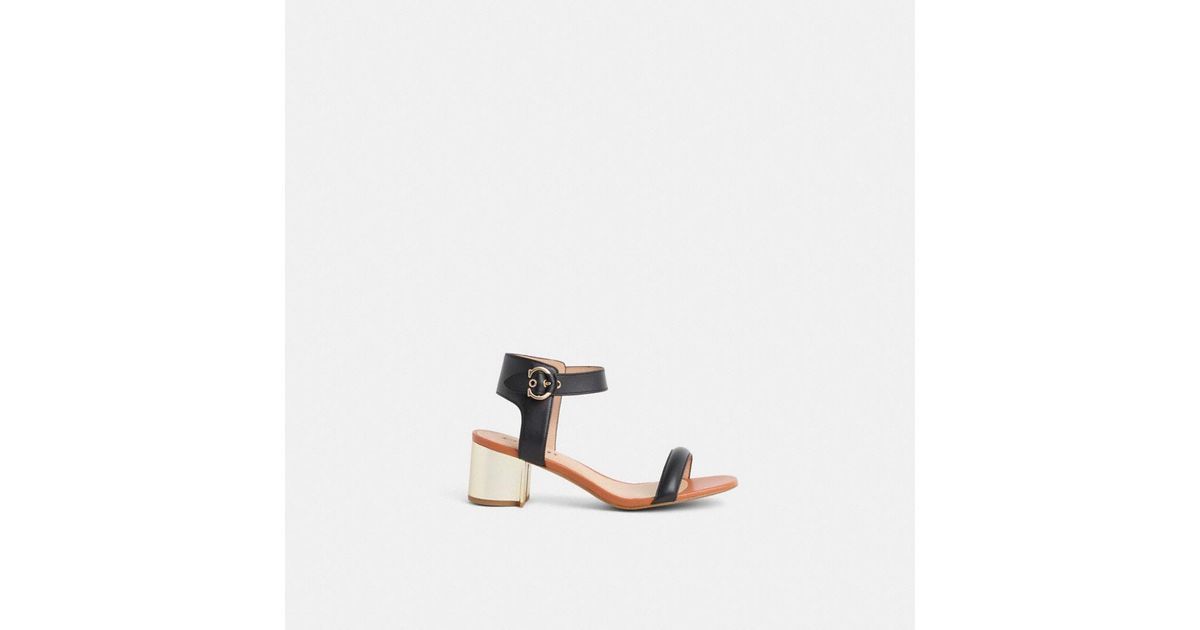 COACH Restored Marci Sandal in Black | Lyst