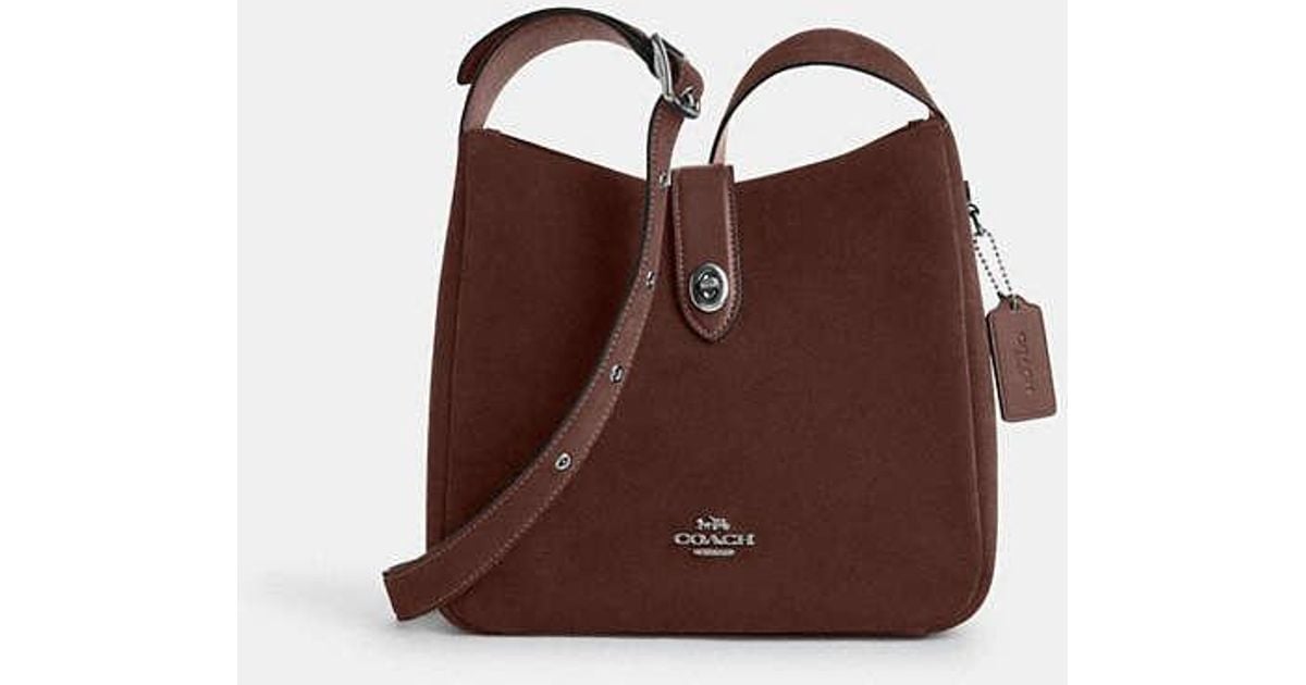 COACH Suede Convertible Top-Handle Crossbody Bag in Brown | Lyst