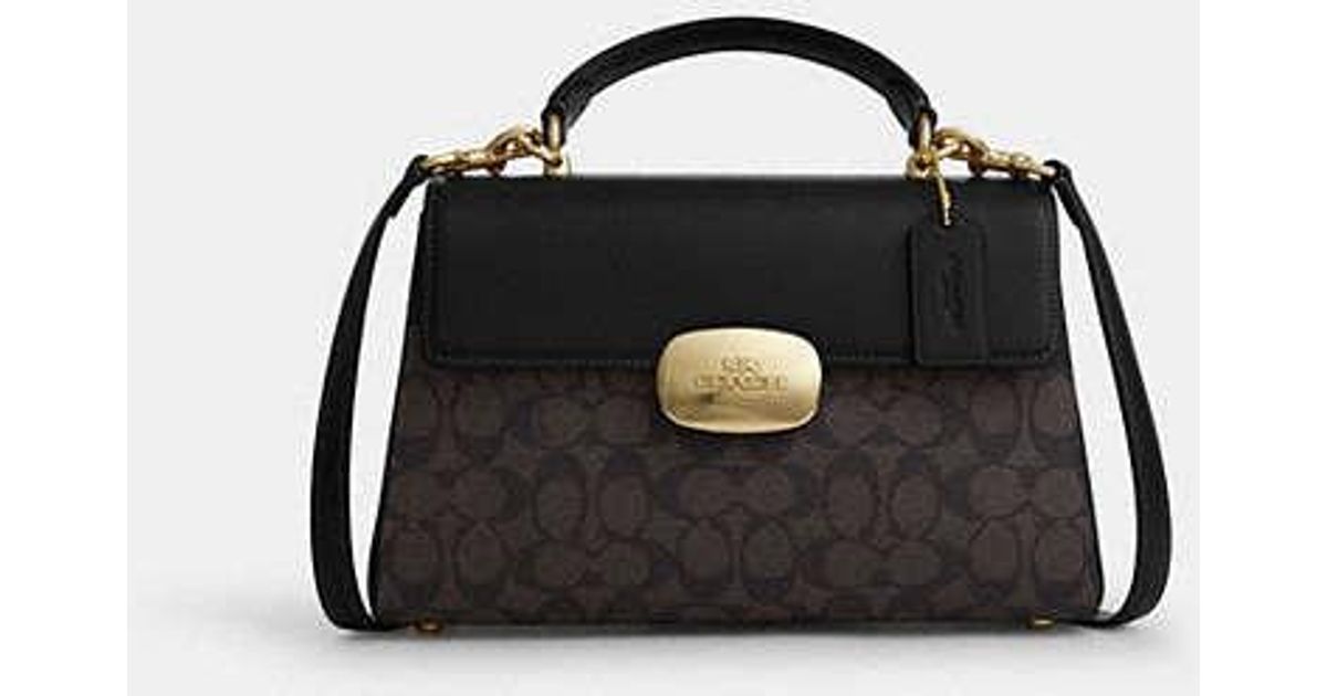 COACH Eliza Top Handle Bag in Black | Lyst