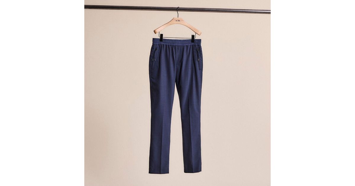 COACH Restored Pleated Pants in Blue for Men | Lyst