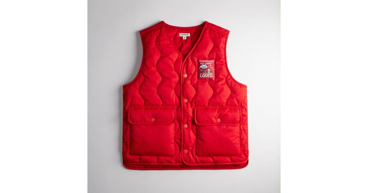 COACH Topia Loop Cargo Vest in Red | Lyst