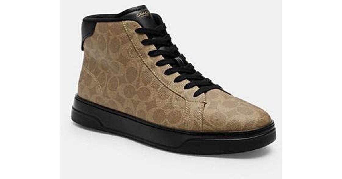 COACH High Line High Top Sneaker in Black for Men | Lyst