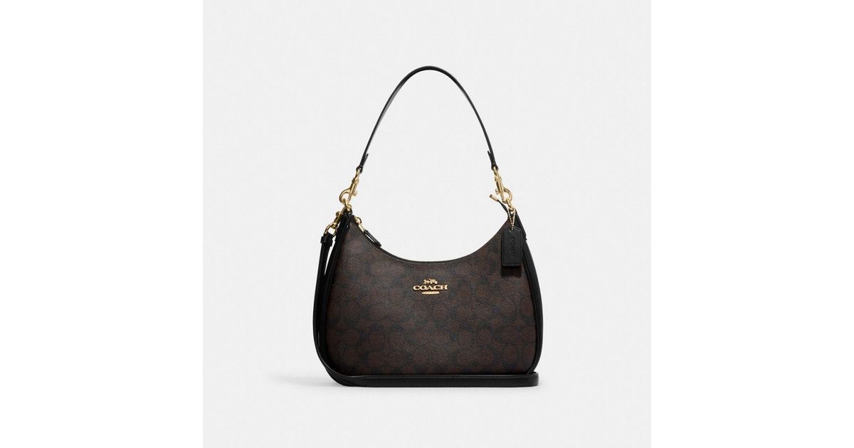 Sac Teri Hobo en toile exclusive COACH en coloris Noir | Lyst