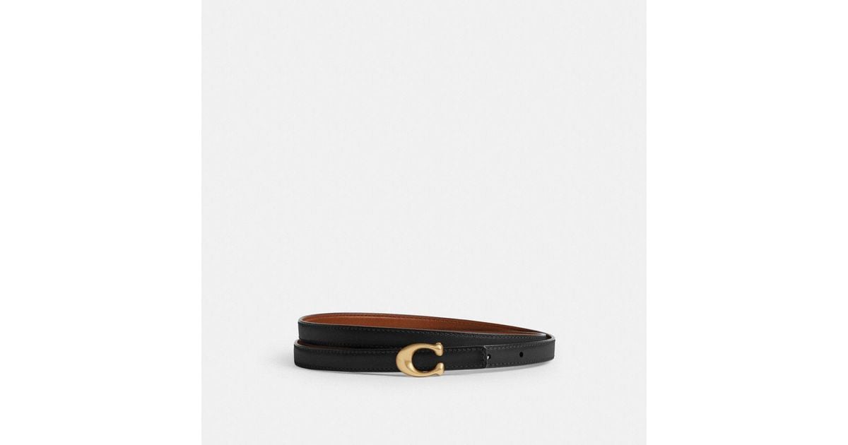 COACH Sculpted Signature Buckle Reversible Belt%2c 13mm in Black | Lyst