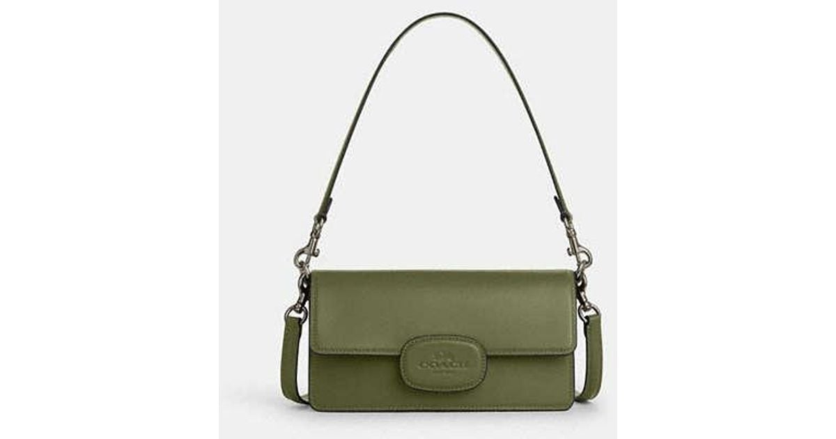 COACH Eliza Flap Crossbody Bag With Leather Covered Closure in Green | Lyst
