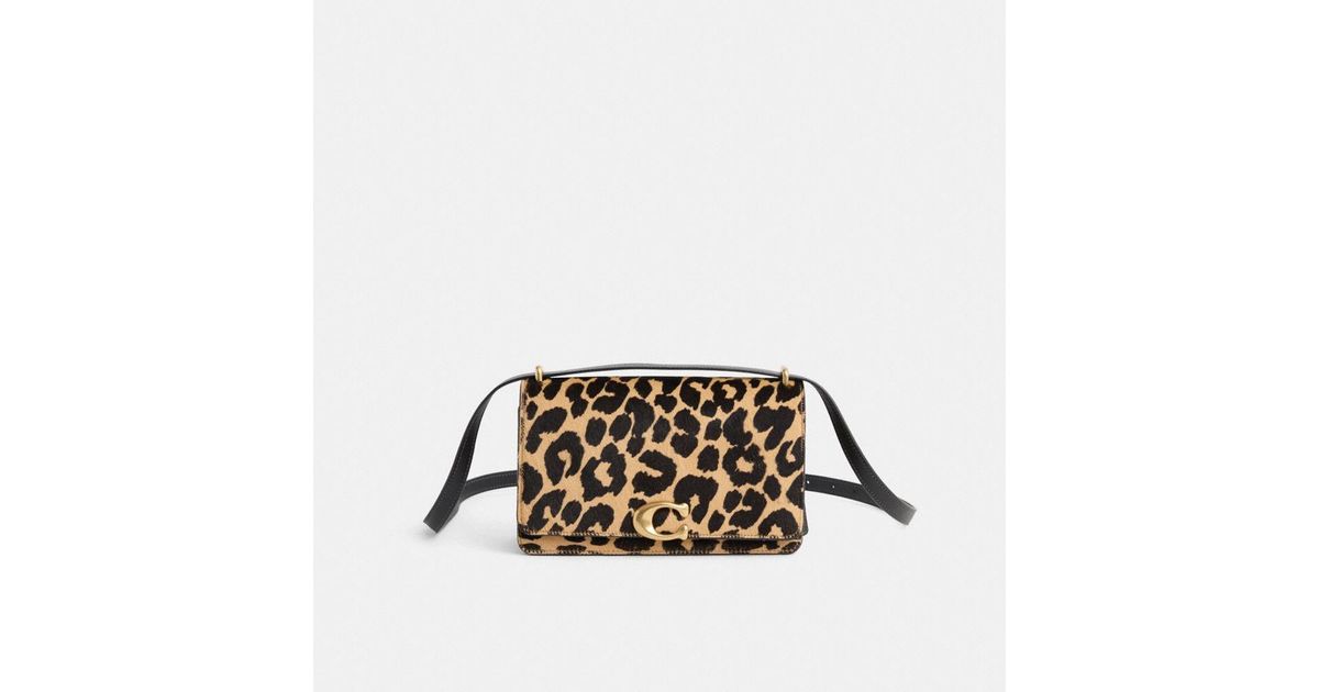 COACH Restored Bandit Shoulder Bag In Haircalf With Leopard Print in ...