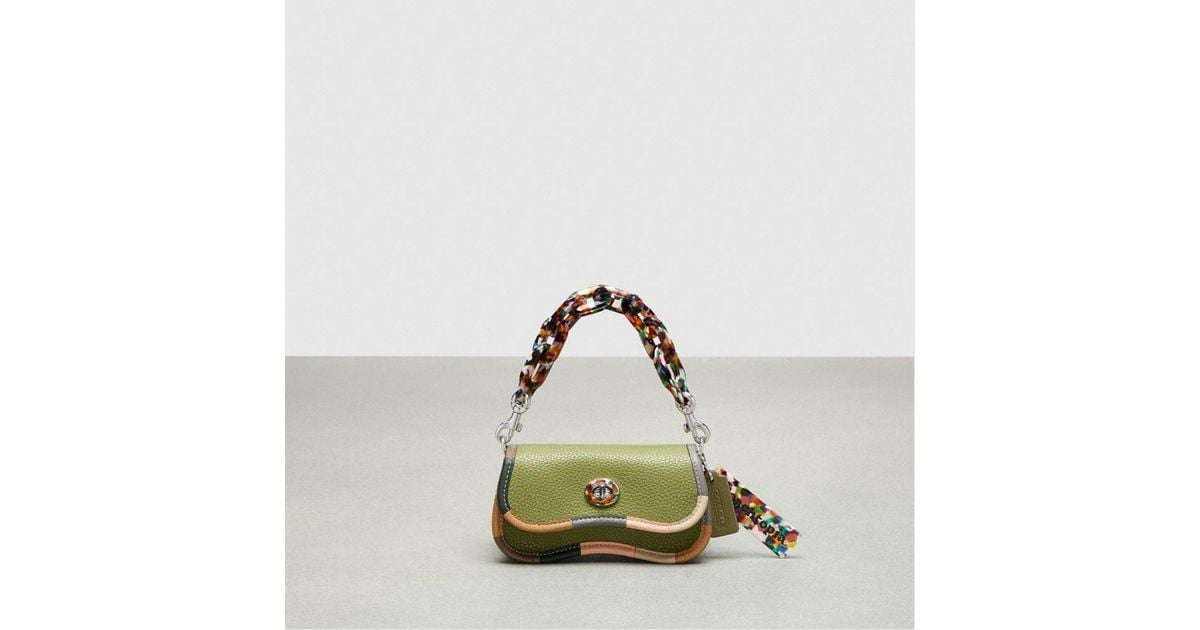COACH Mini Wavy Dinky Bag In Topia Leather With Colorful Binding in ...