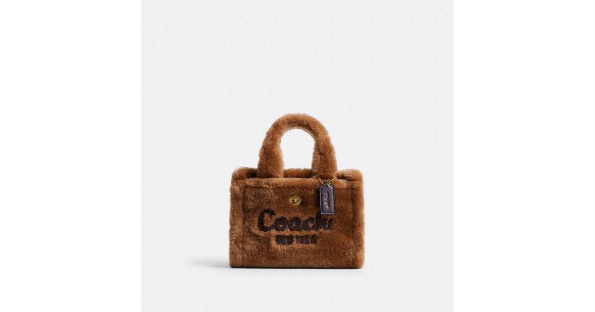 COACH Cargo Tote Bag 20 In Shearling in Brown | Lyst