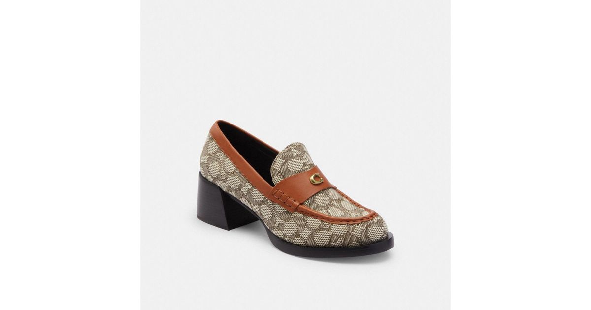 COACH Natalie Loafer In Signature Textile Jacquard in Brown | Lyst