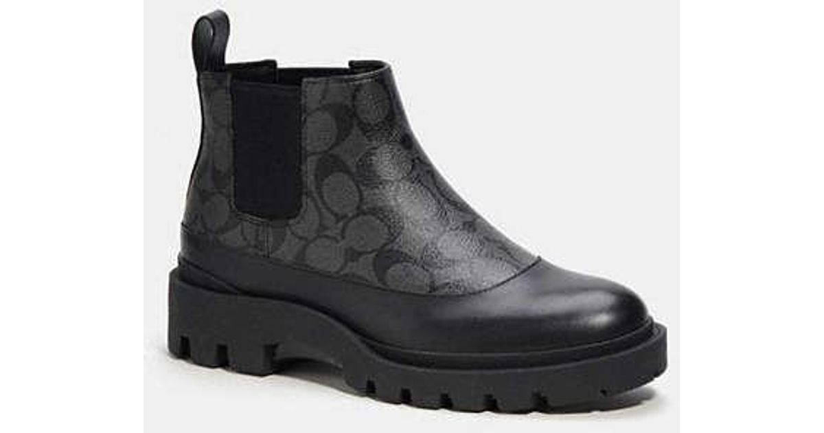 COACH Citysole Chelsea Boot In Signature Canvas in Black for Men | Lyst UK
