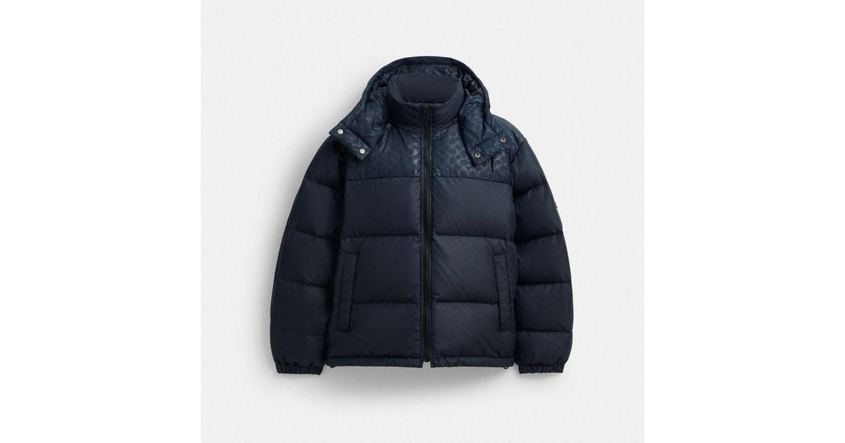 COACH Down Puffer Jacket In Recycled Polyester in Blue for Men | Lyst