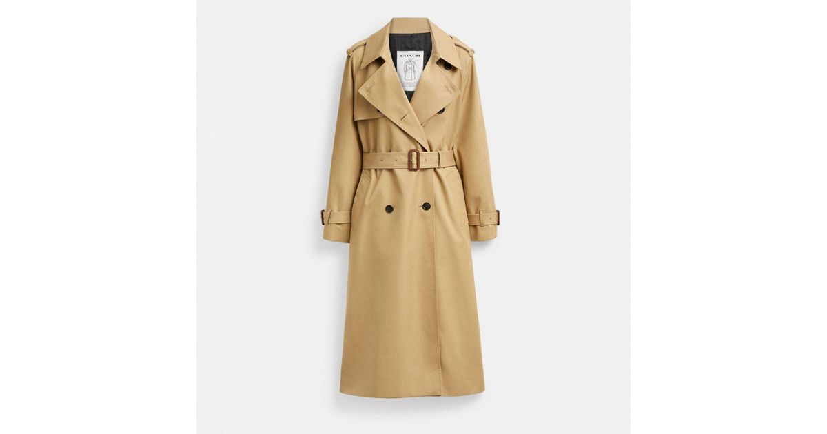COACH Relaxed Trench Coat in Natural | Lyst