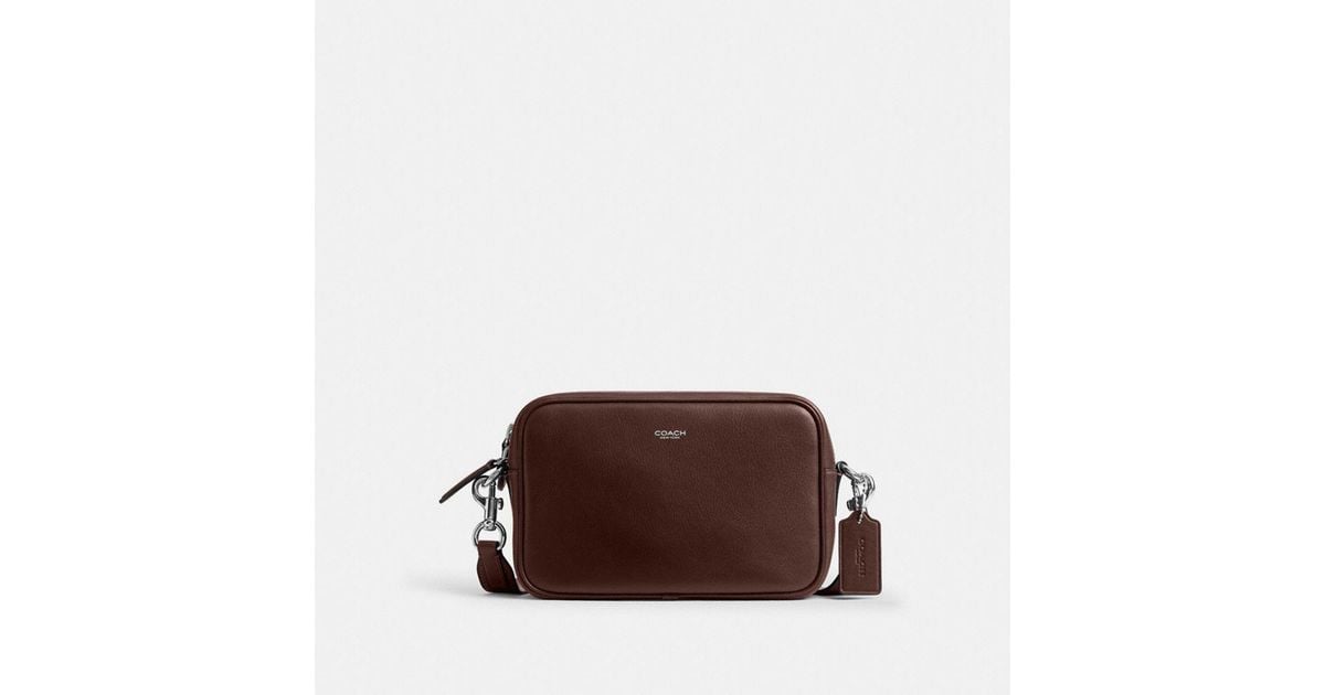 COACH Radio Camera Bag Cross Body Handbags, Leather in Brown for Men | Lyst