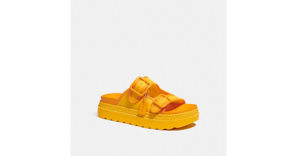COACH Lucy Sandal in Yellow | Lyst Canada