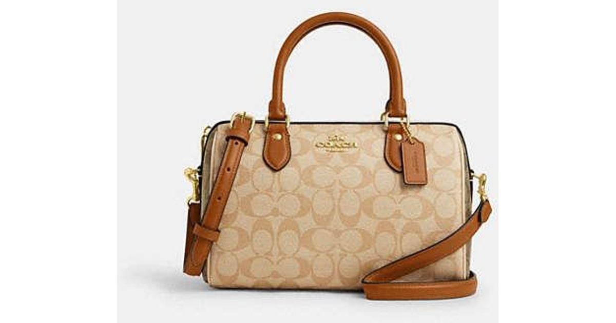 COACH Rowan Satchel Bag In Blocked Signature Canvas in Black | Lyst