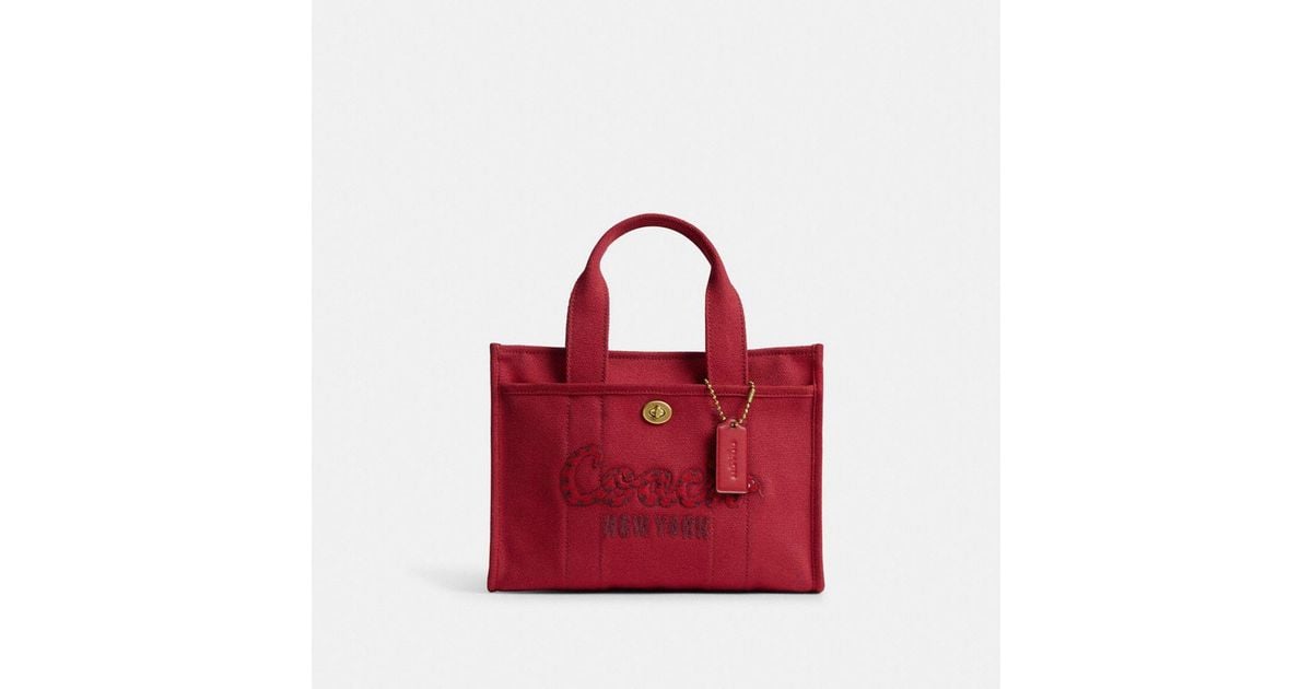 COACH New Year Cargo Tote Bag 26 With Snake Script in Red | Lyst