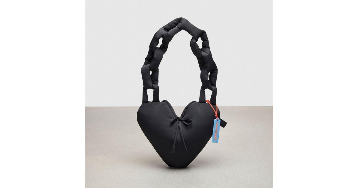 COACH Topia Loop Puffy Heart Bag in Black | Lyst