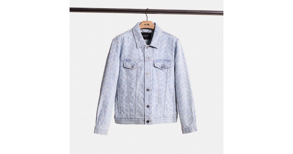 COACH Restored Signature Denim Jacket in Blue for Men | Lyst