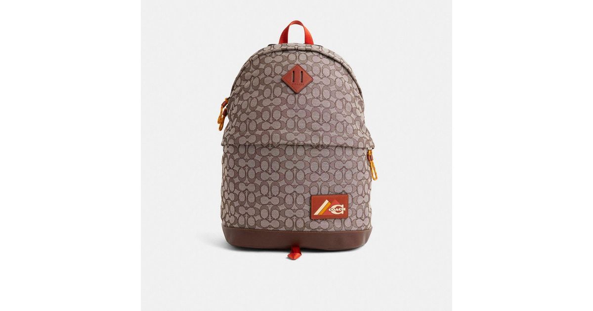 COACH Restored Utility Dome Backpack In Signature Jacquard in Brown for ...