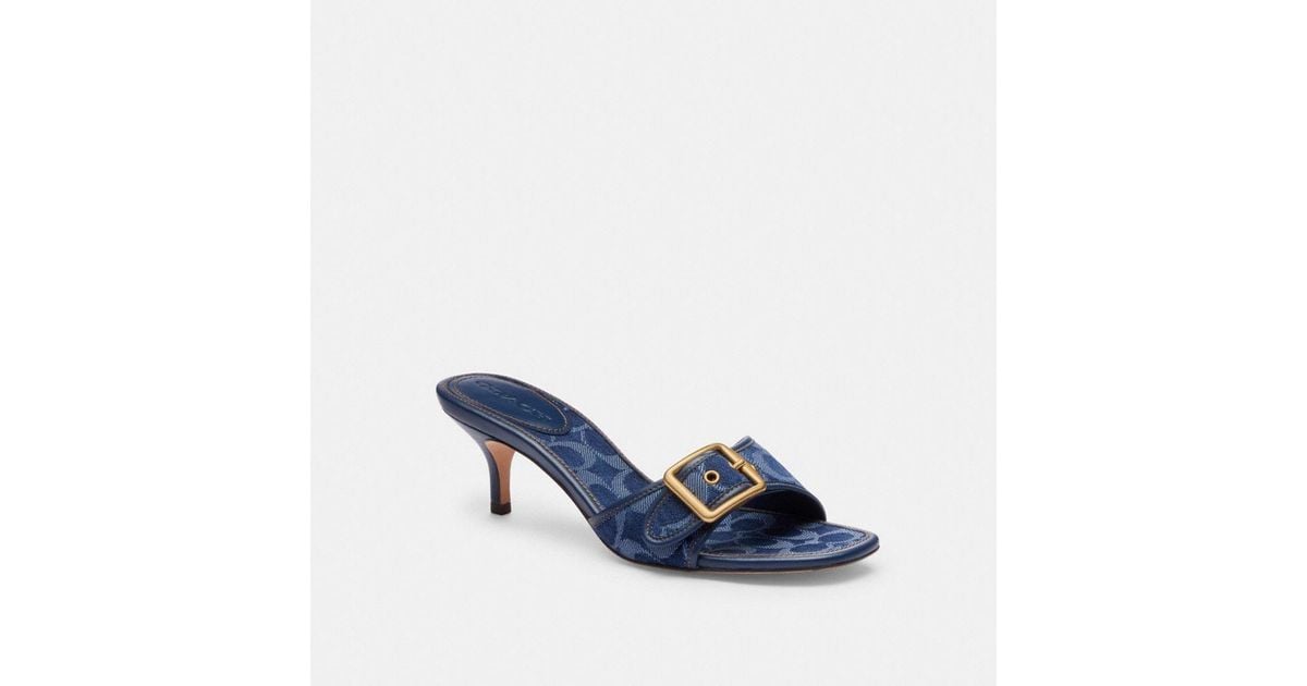 COACH Margot Signature C Sandal in Blue | Lyst