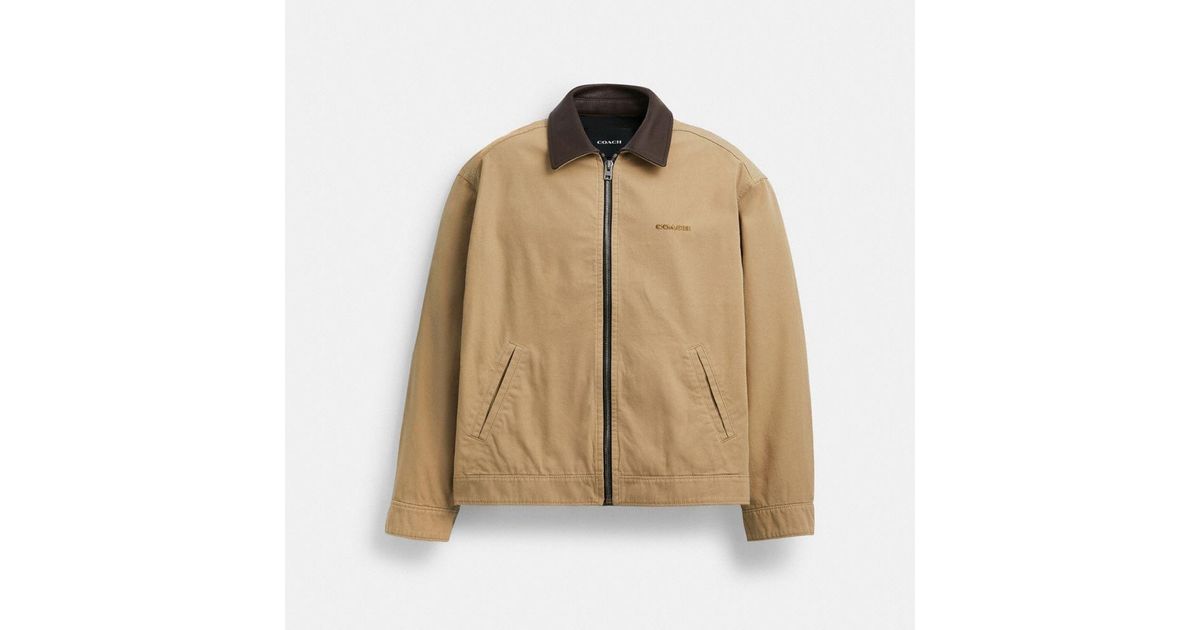 COACH Twill Work Jacket in Natural for Men | Lyst