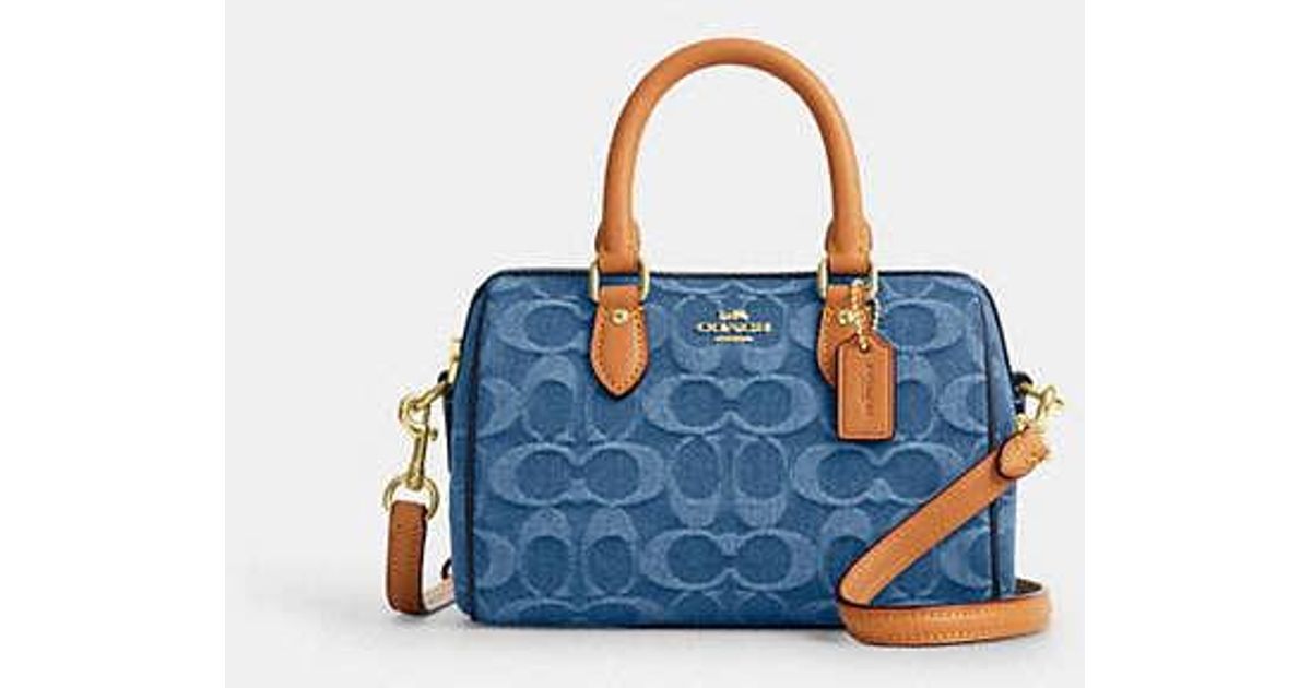 COACH Mini Rowan Crossbody Bag in Blue | Lyst