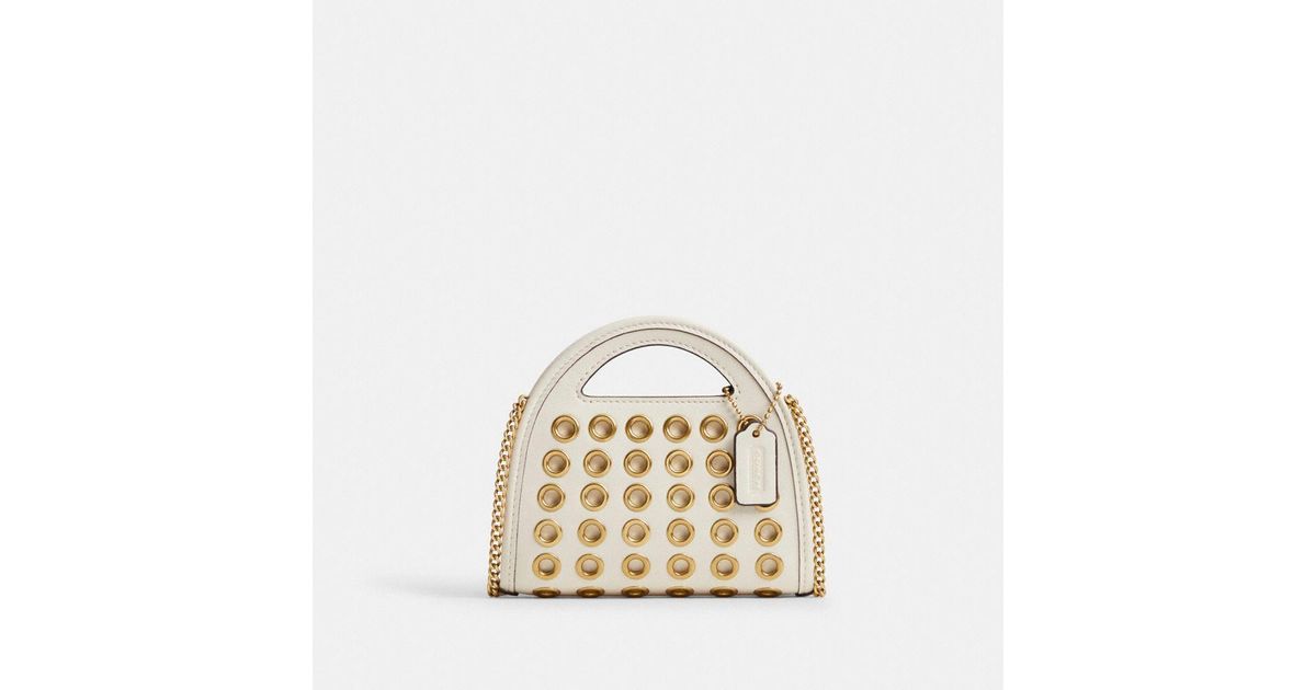 COACH Top Handle Card Case With Grommets in Natural | Lyst