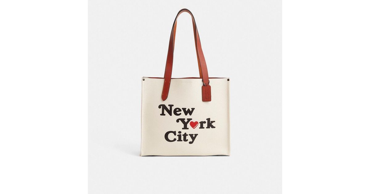 COACH Restored Relay Tote Bag 34 With New York City in Natural for Men ...