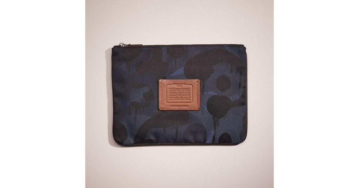 COACH Restored Large Multifunctional Pouch With Camo Print in Blue for ...