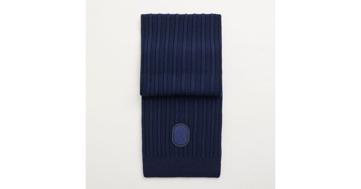 COACH Restored Double Signature Retro Patch Knit Scarf in Blue | Lyst