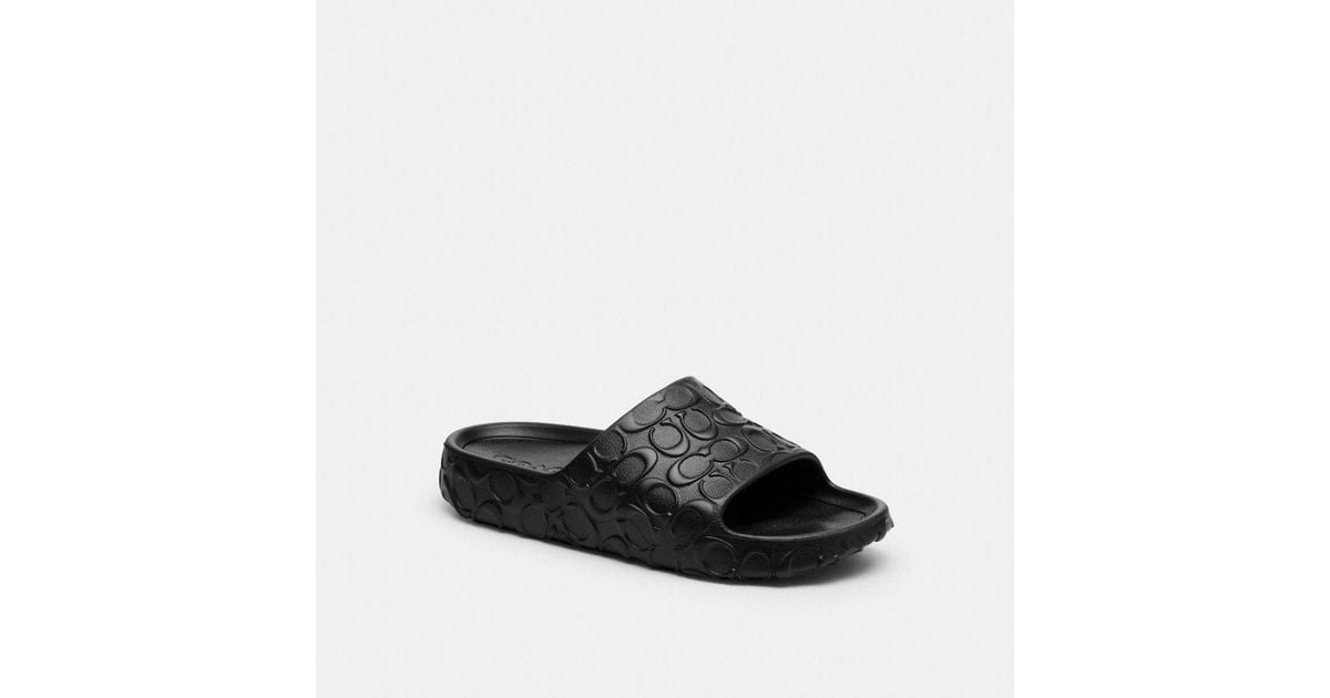 COACH Bay Slide In Signature in Black | Lyst