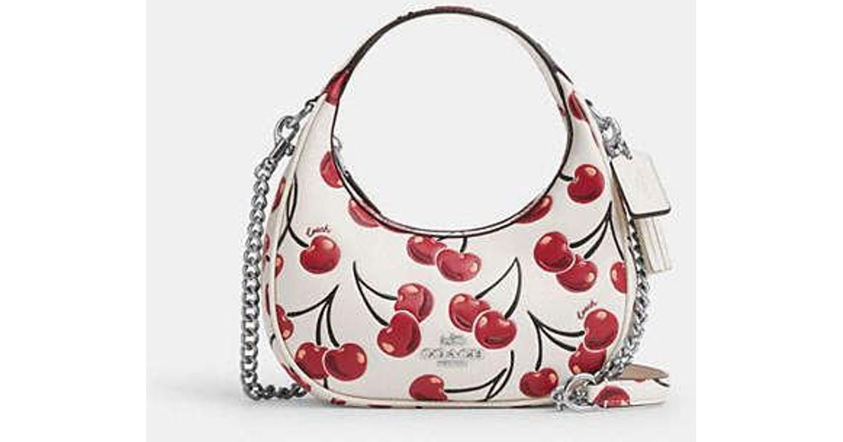 COACH Carmen Mini Crossbody Bag With Cherry Print in Black | Lyst