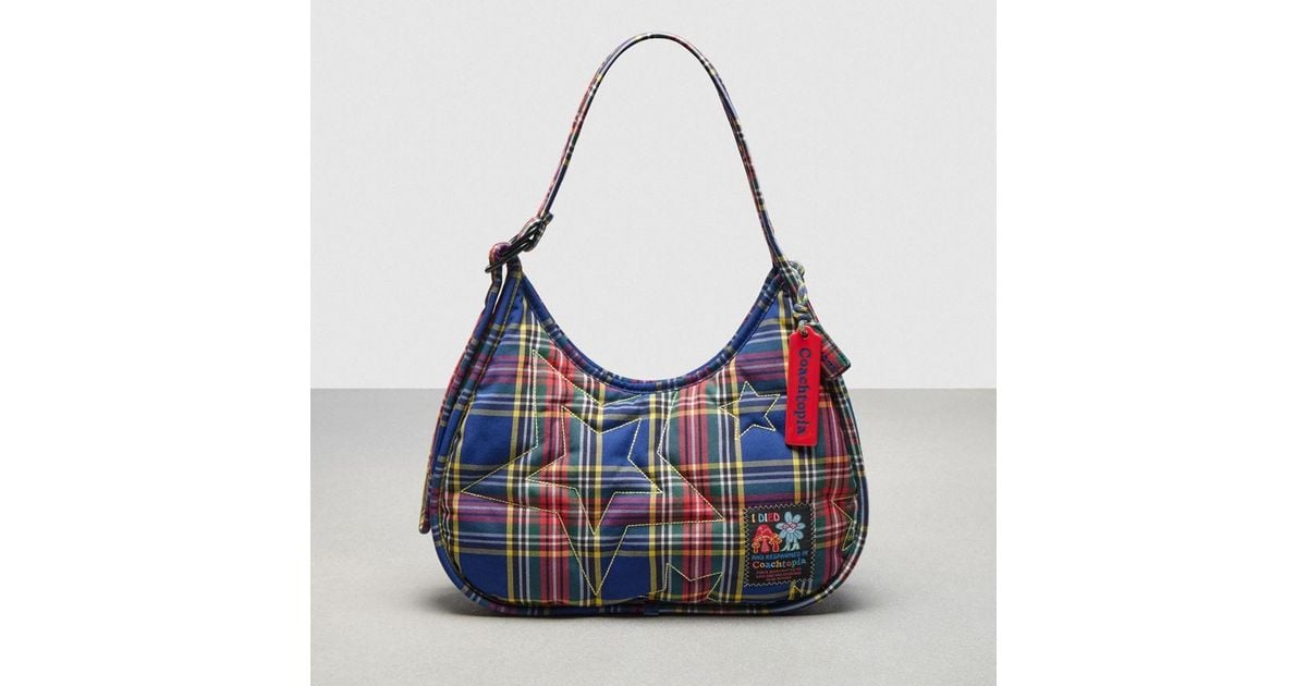 COACH Topia Loop Ergo Bag With Plaid Quilting in Blue | Lyst