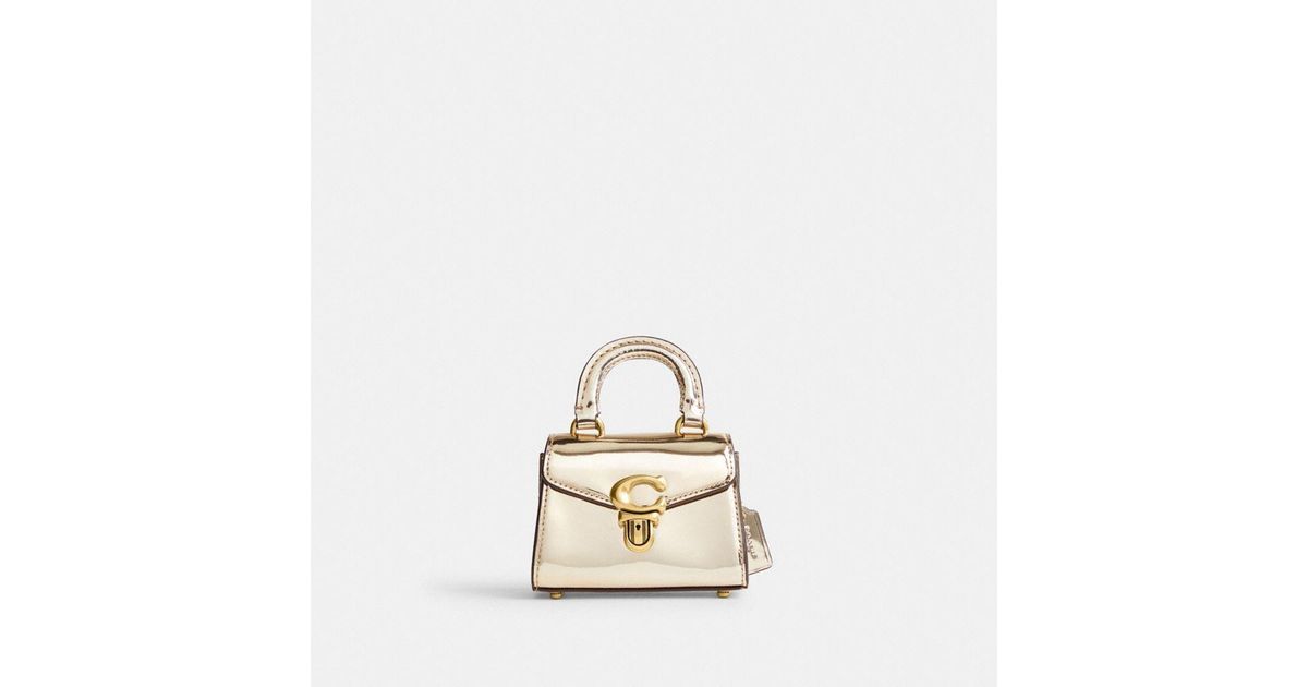 COACH Sammy Top Handle Bag 12 in Natural | Lyst