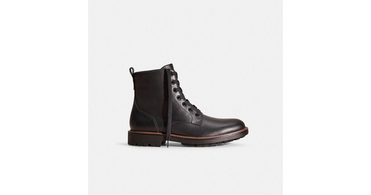 COACH Restored Lace Up Boot in Black for Men | Lyst