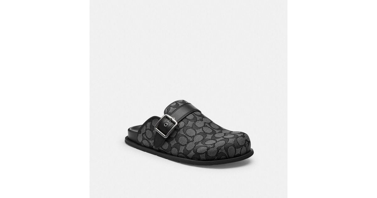 COACH Buckle Clog In Signature Jacquard in Black for Men | Lyst