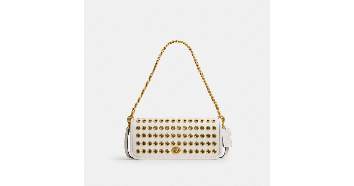 COACH Dinky Bag With Grommets in Metallic | Lyst