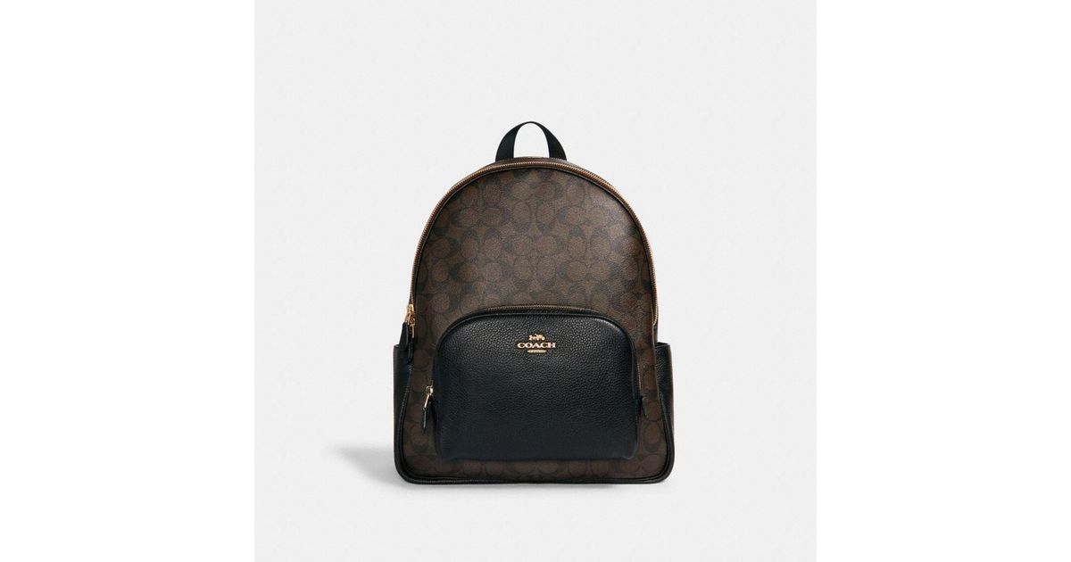 COACH Large Court Backpack In Signature Canvas in Black | Lyst UK