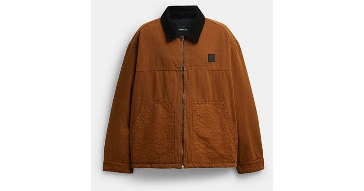 COACH Work Jacket With Quilted Lining in Brown for Men | Lyst UK